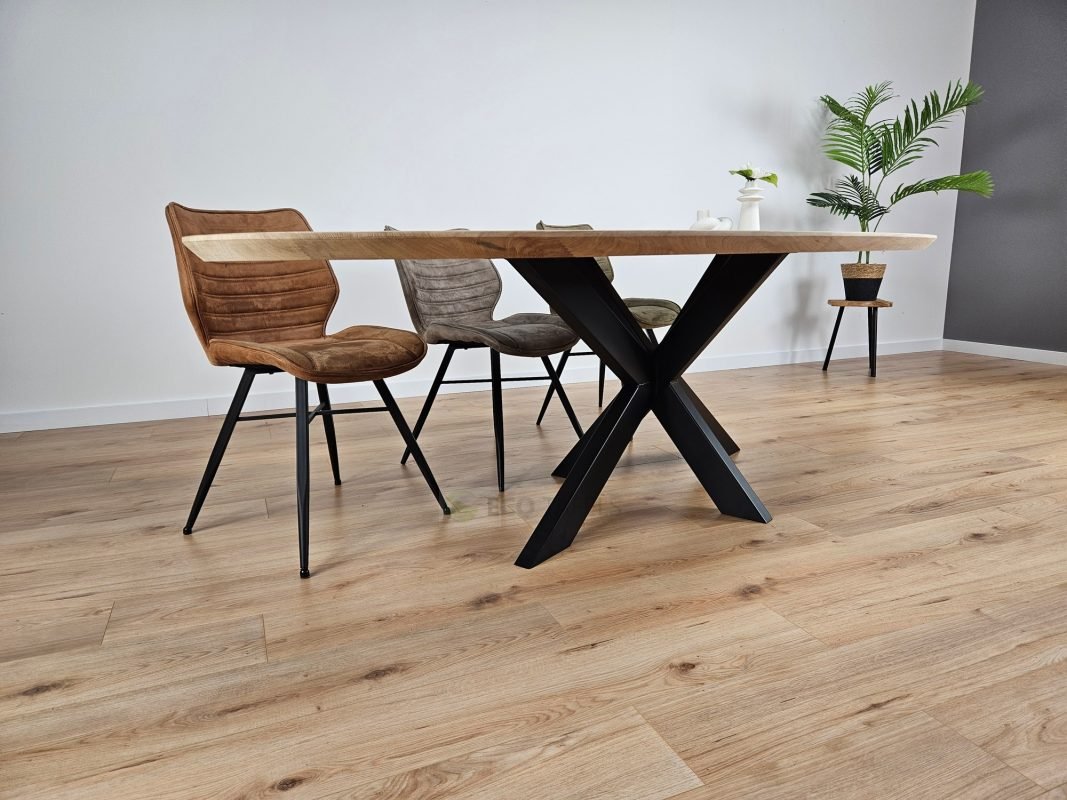 Eikenhout Organische tafel met smalle Matrixpoot - Eco tafels