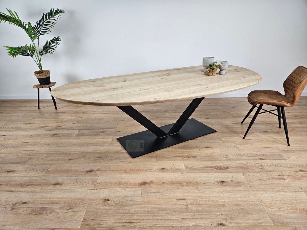 Eikenhout Organische tafel met V-Poot - Eco tafels